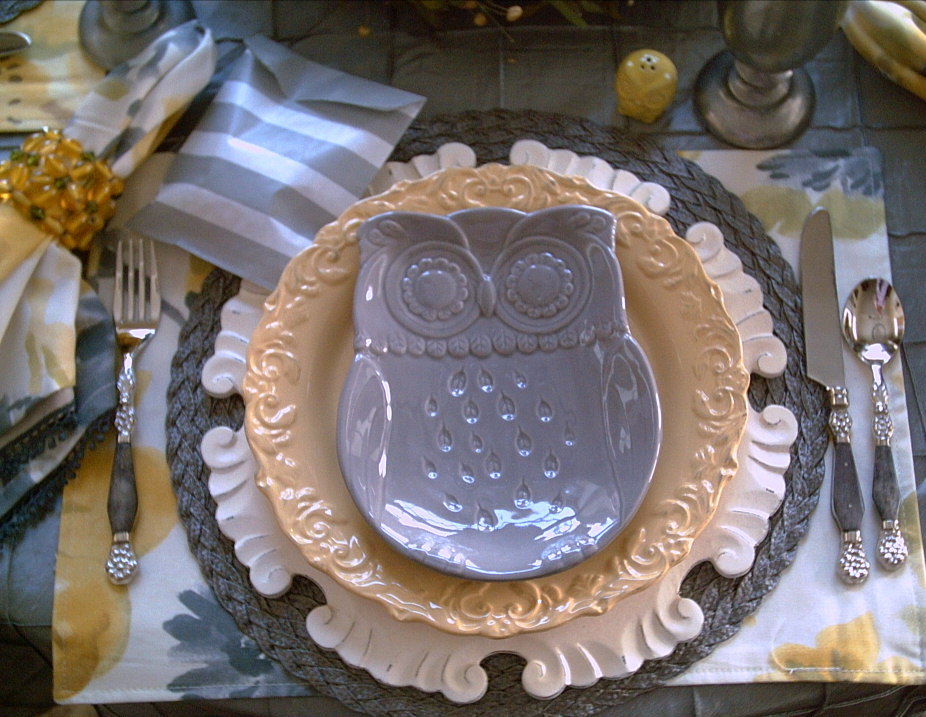 Candlelight Supper: Owls & Sunflowers Tablescape