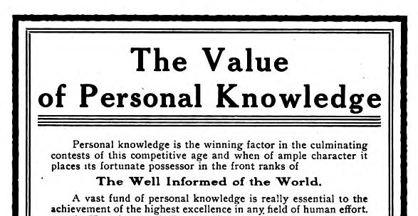 Recursivity: The Value of Personal Knowledge