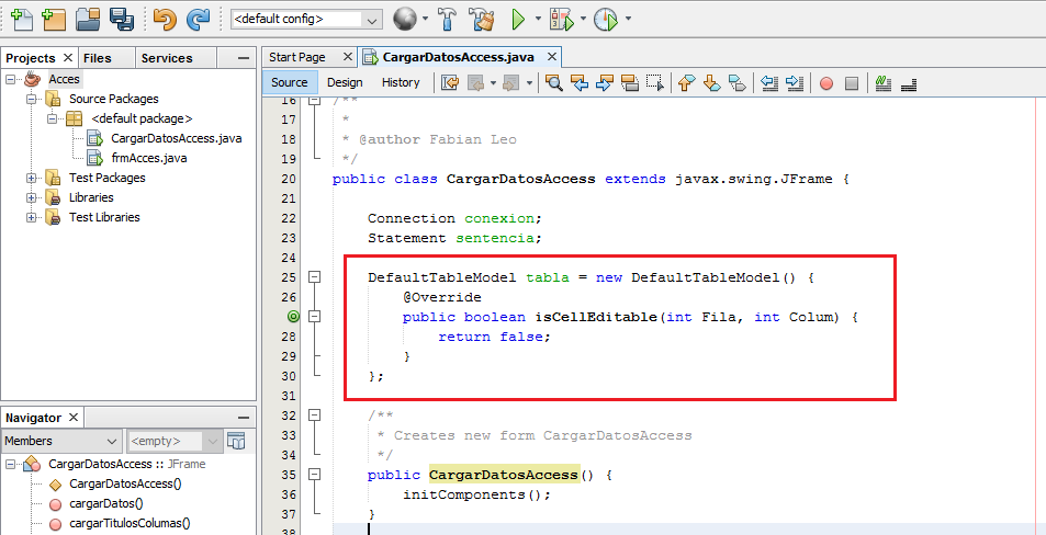 Base de Datos Access con Java: Cargar datos a una jTable con datos de Access