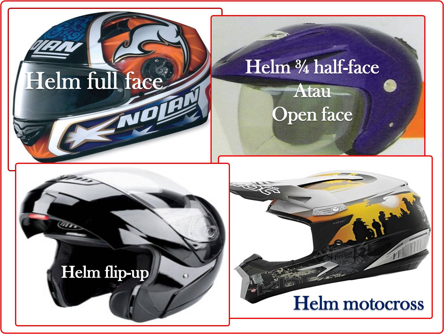 Mengenal berbagai jenis helm / kreasicucihelm.blogspot.com