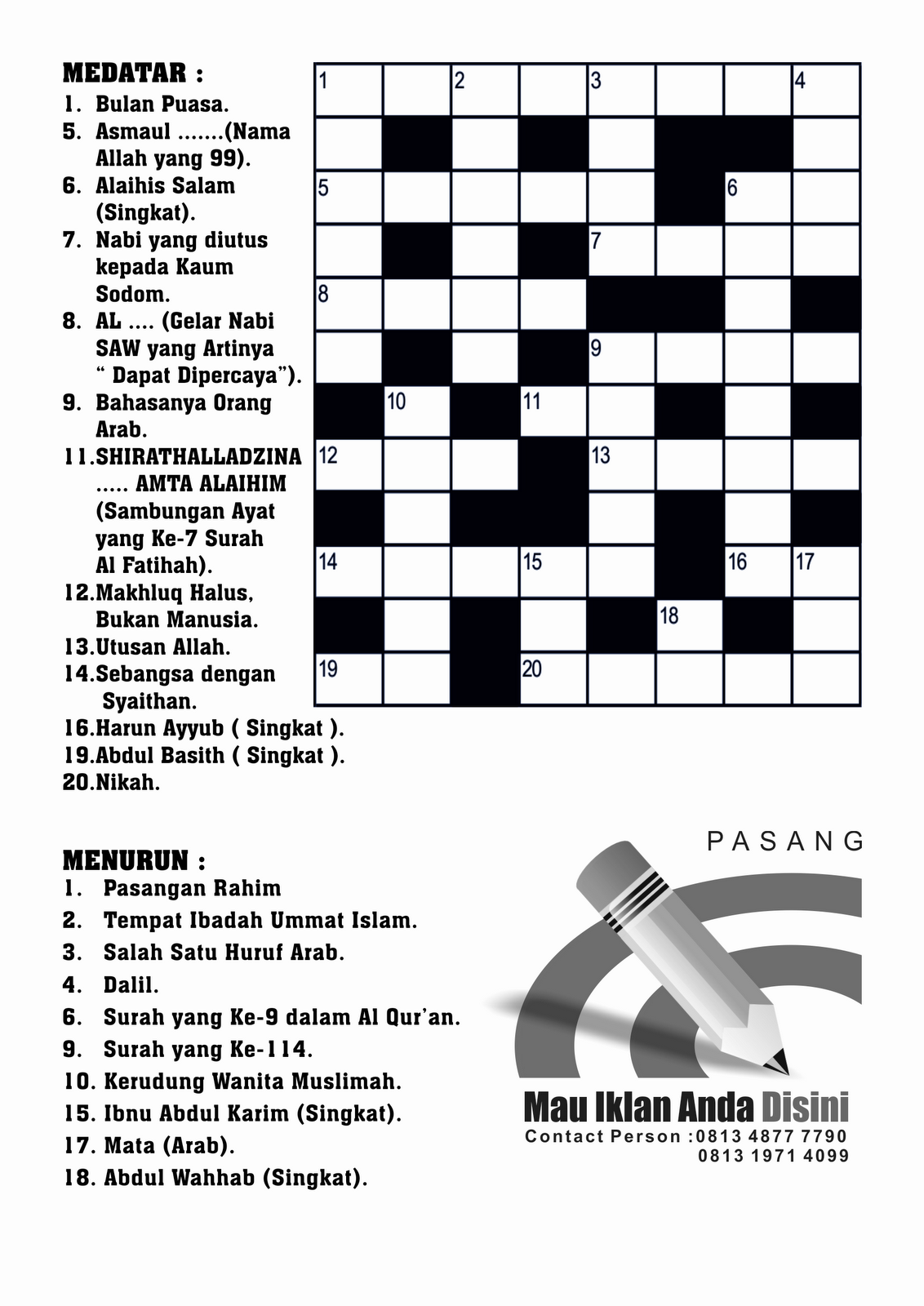 BUKU QUIZ TEKA-TEKI SILANG KHUSUS ISLAM: ISI TTS ISLAM..BUKU QUIZ TEKA ...