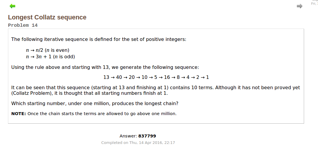 Problem 14 Project Euler Solution with python
