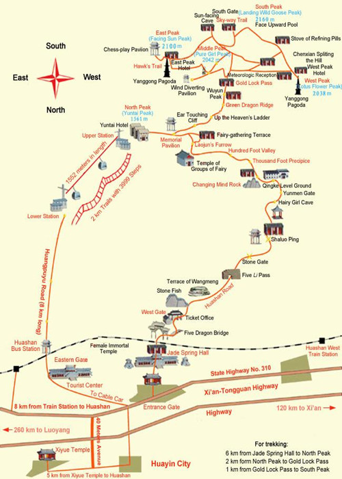 China Natural Scenery Travel: Information of China Mountain Huashan