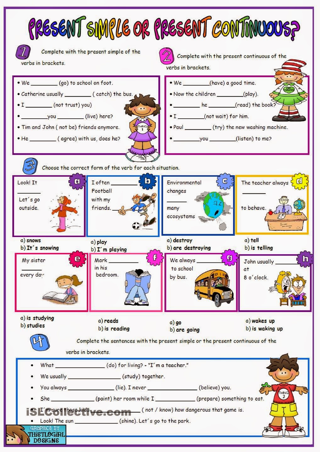 TIC-TAC: SIMPLE PRESENT VS PRESENT CONTINUOUS