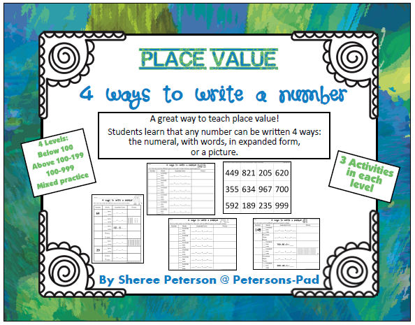 Peterson's Pad: 4 Ways to Write a Number with a FREEBIE