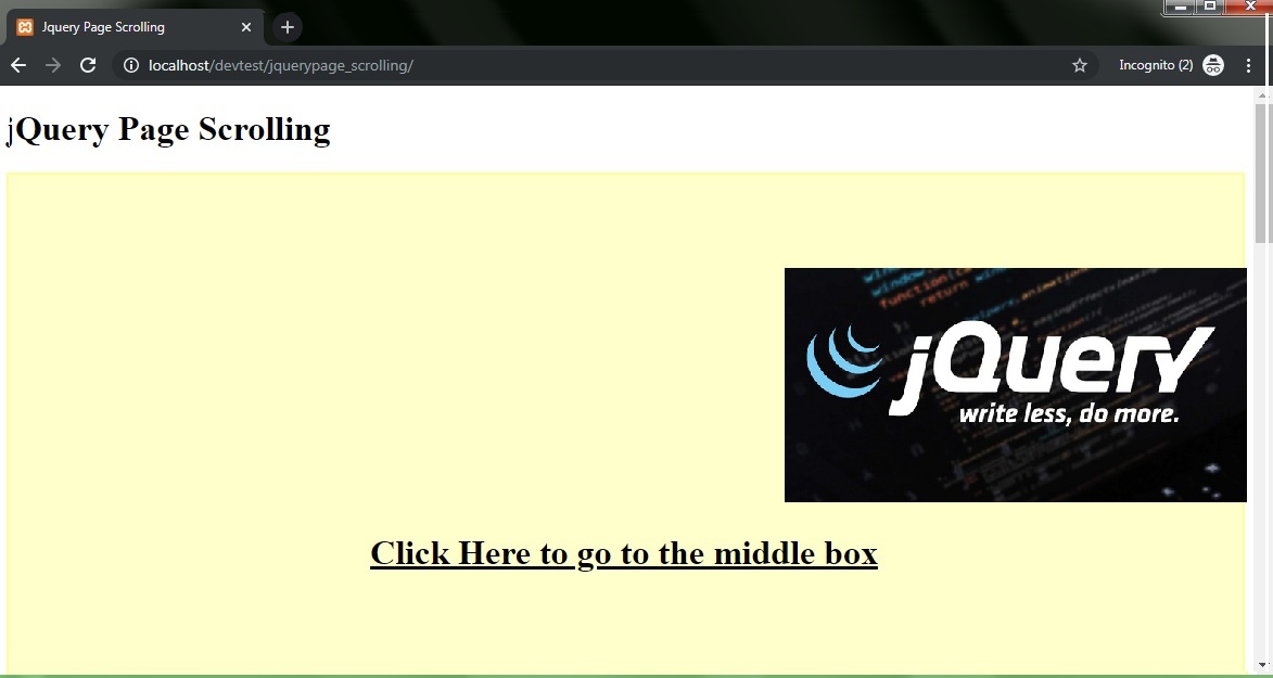 Jquery Page Scrolling Tutorial101