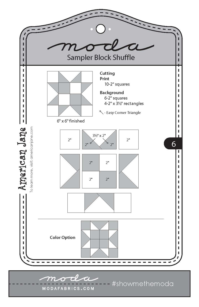 Fort Worth Fabric Studio: Moda Sampler Block Shuffle {Block 6}