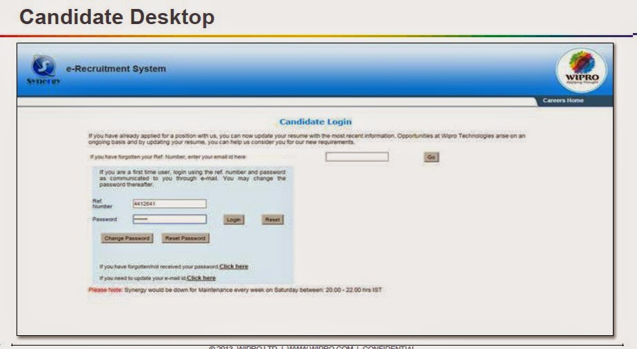 KSRCE PLACEMENT: Wipro Admit Card Generation - Instructions to the ...