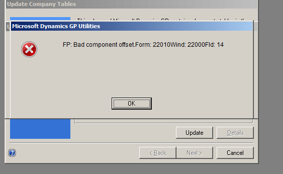 Lessons Learnt: FP: Bad component offset Form: 22010Wind