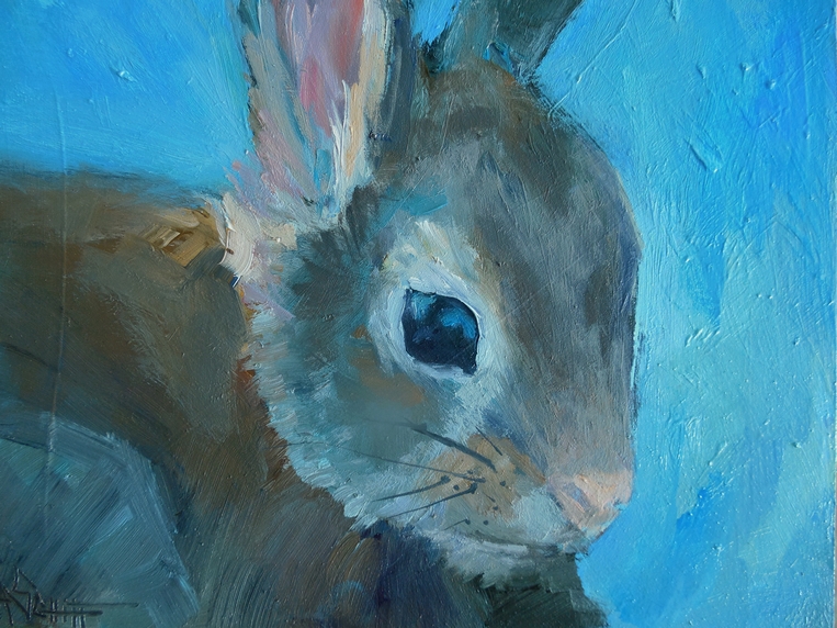CAROL SCHIFF DAILY PAINTING STUDIO: Rabbit Painting,Wildlife Painting ...