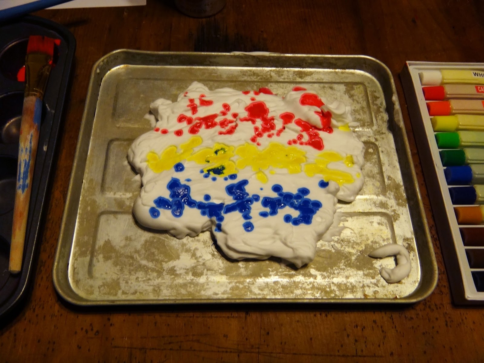 Kira's Crafty Life Blog: Homeschool Art Class: Shaving Cream Marbled Paper