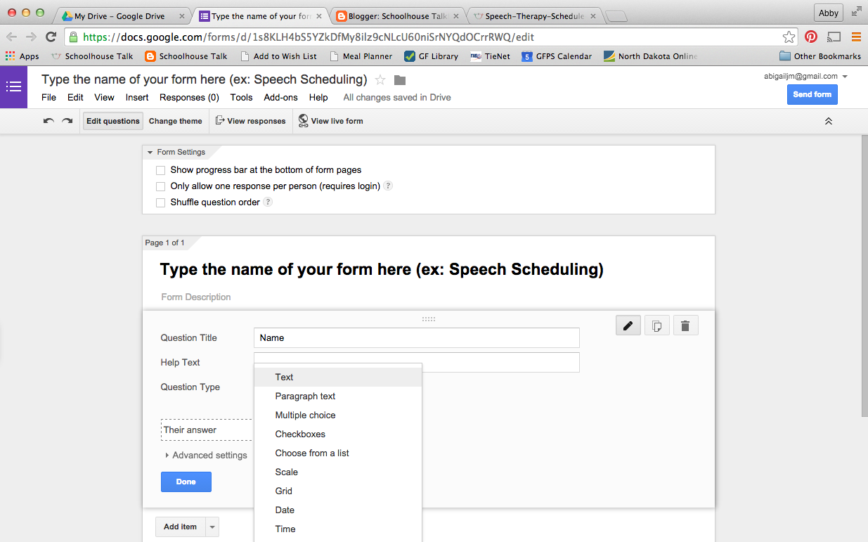Schoolhouse Talk!: Using Google Forms to Get Started with Scheduling ...