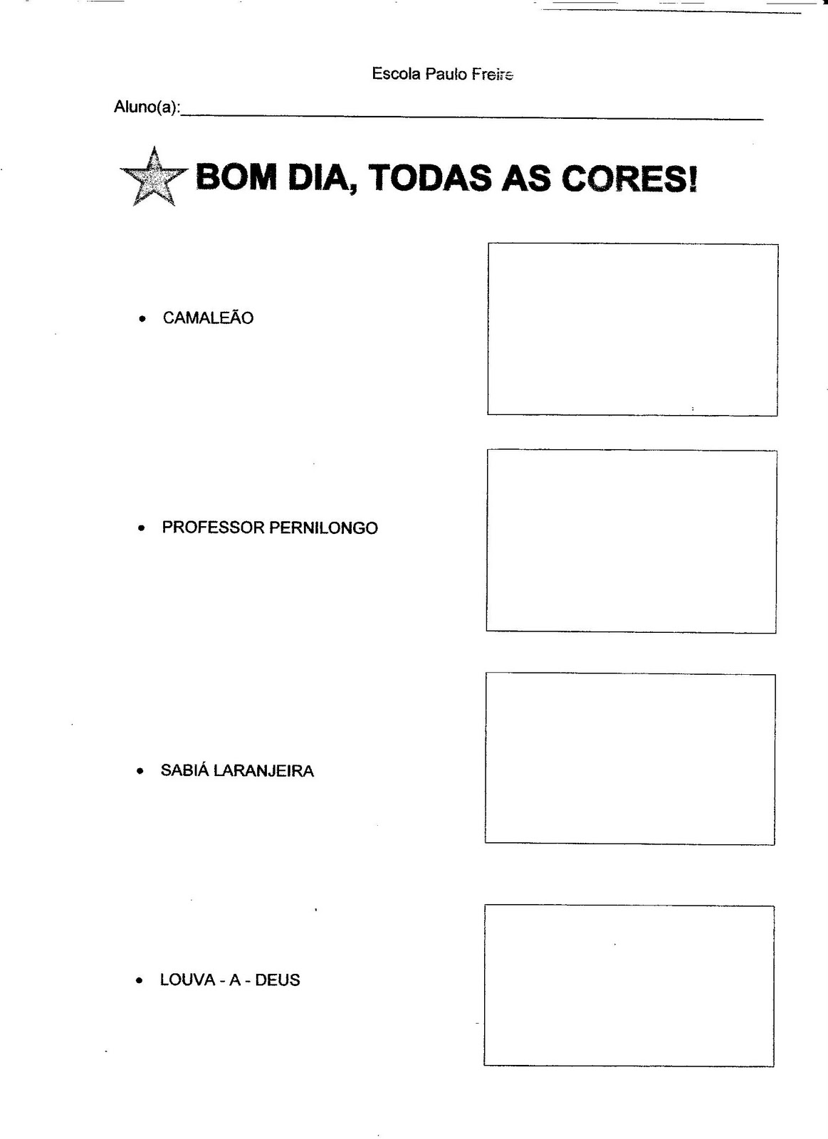 cantinho da educação: atividades para Bom dia todas as cores