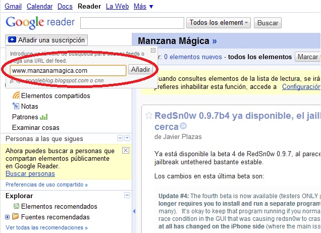 Programas Destacables: Google Reader