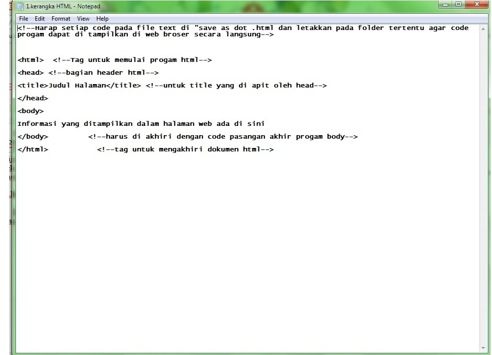 Belajar Pemograman Dasar: Dasar Pengenalan Dan Membuat Dokumen HTML Belajar Pemograman Dasar: Dasar Pengenalan Dan Membuat Dokumen HTML