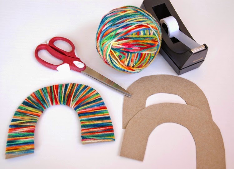 Rainbow Yarn Wrapping | What Can We Do With Paper And Glue