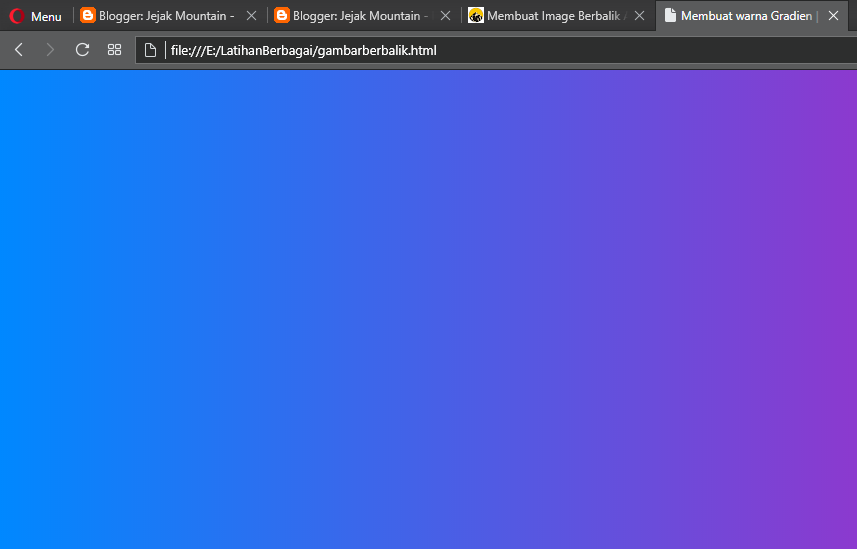 Membuat warna Gradient dengan -webkit CSS - Jejak Mountain
