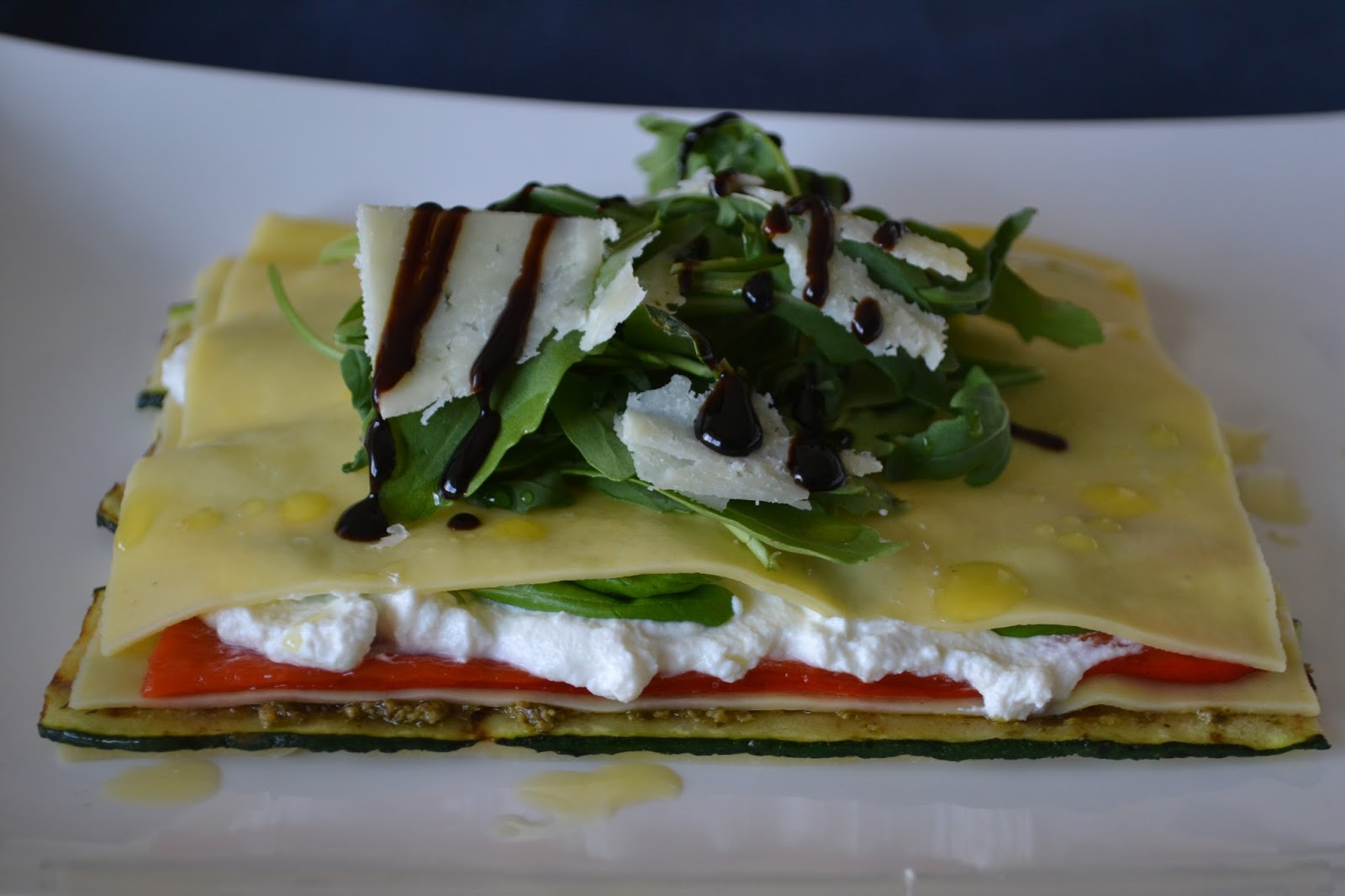 Mijn kookavonturen: Open lasagne met geroosterde puntpaprika en courgette