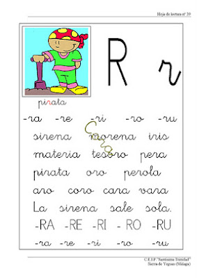 UNA VENTANA A MI CLASE: FICHAS DE LECTURA DE LA LETRA R