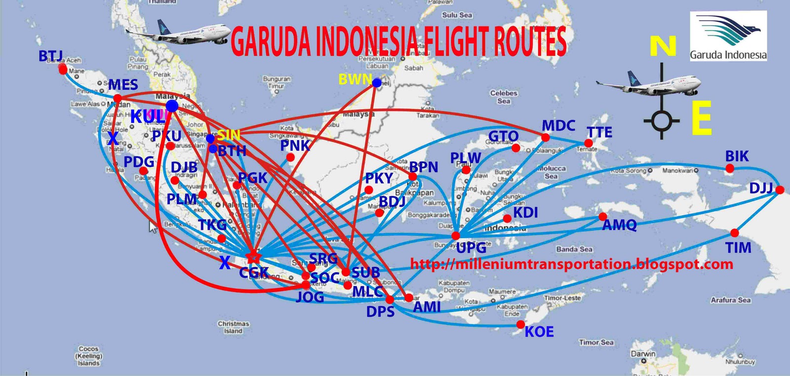 rute pesawat: Rute penerbangan Garuda Indonesia