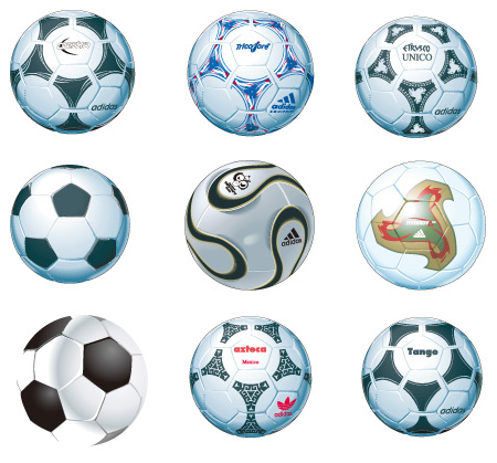 9 Vectores de diferentes diseños de balones de fútbol soccer | Cute e Girly