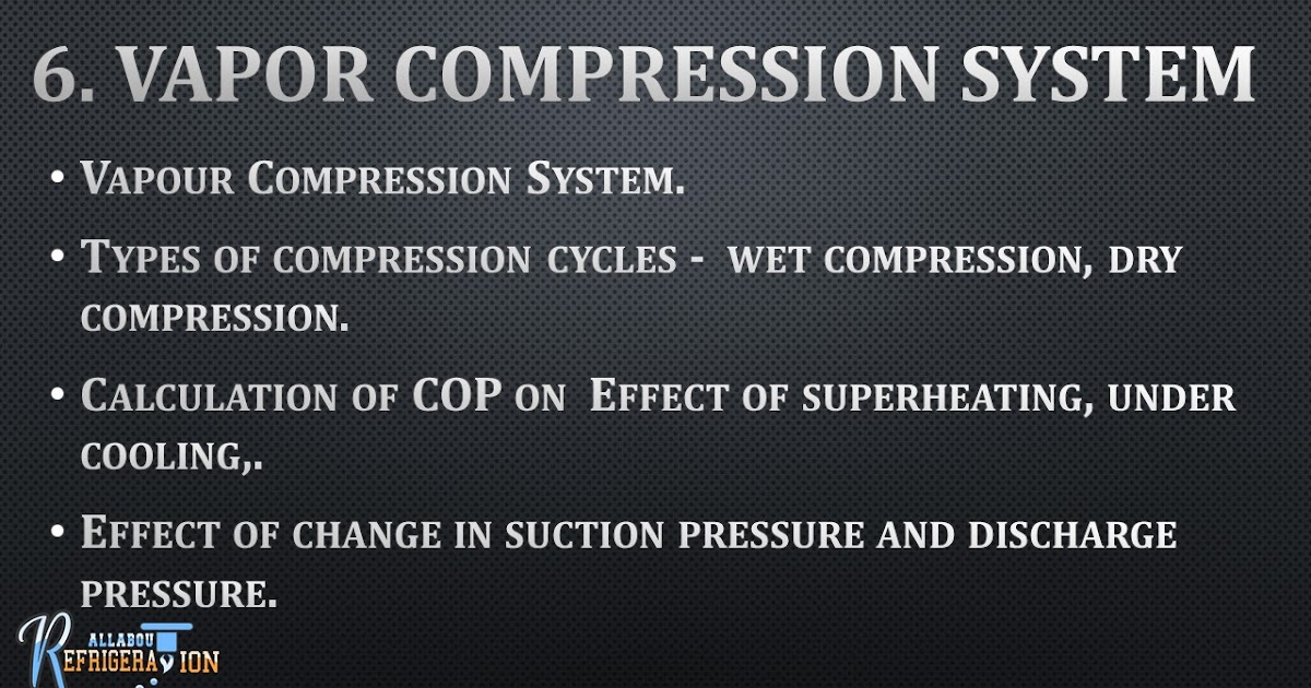 6. Vapor compression Cycle