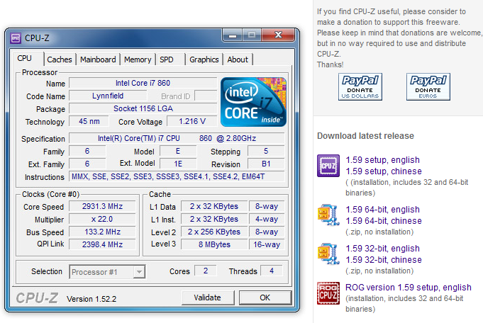 CPU-Z, Si Pembaca Spesifikasi PC ~ @antomatika
