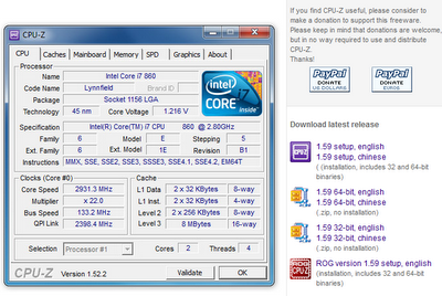 CPU-Z, Si Pembaca Spesifikasi PC