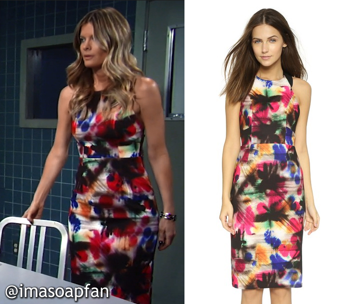 Nina Reeves's Multicolored Graffiti Print Dress - General Hospital ...