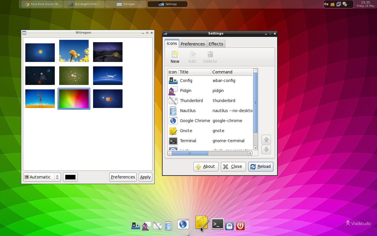 My Desktop (Centos 6) using openbox and tint2 and wbar