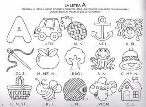 Tareitas: COMPLETA LA SILABA CON A
