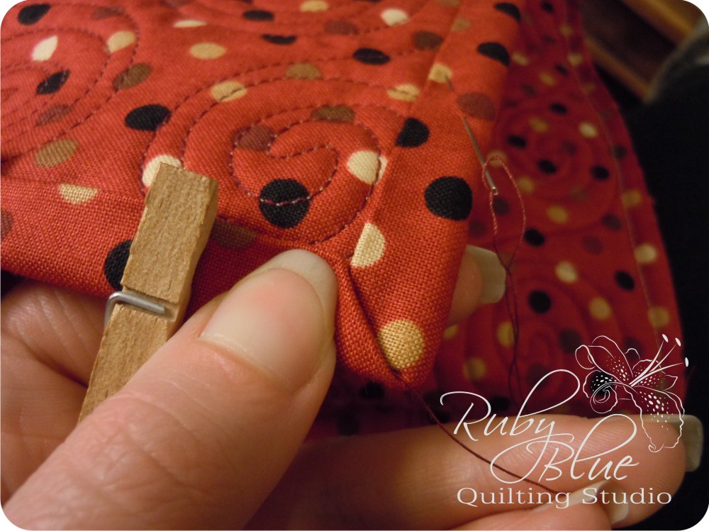 Ruby Blue Quilting Studio: Back to Basics - Binding - Stitching It Down!