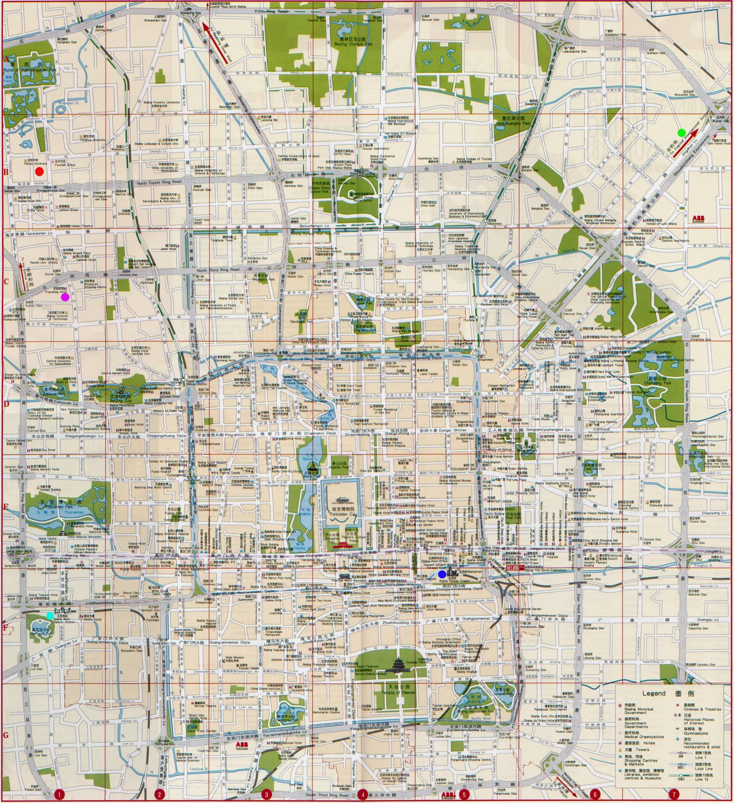 Map of Beijing - Free Printable Maps