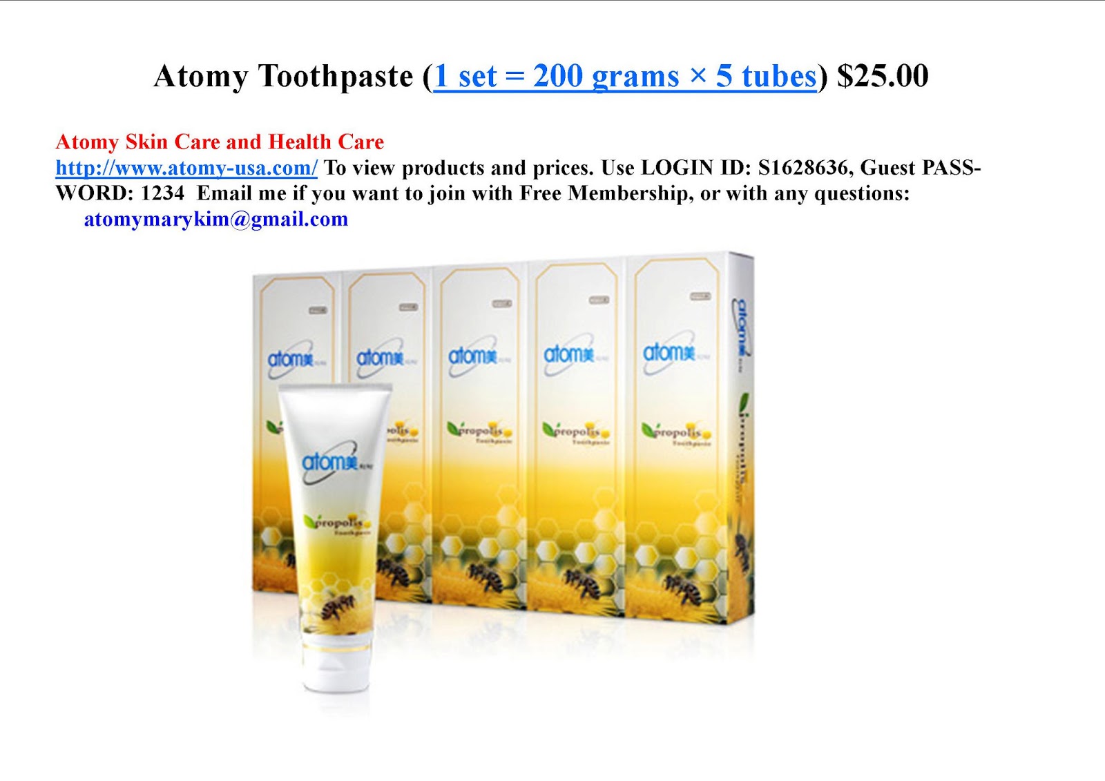 Atomy Skin Care: Toothpaste (I love Atomy toothpaste ) 아토미 치약 정말 좋아요.^