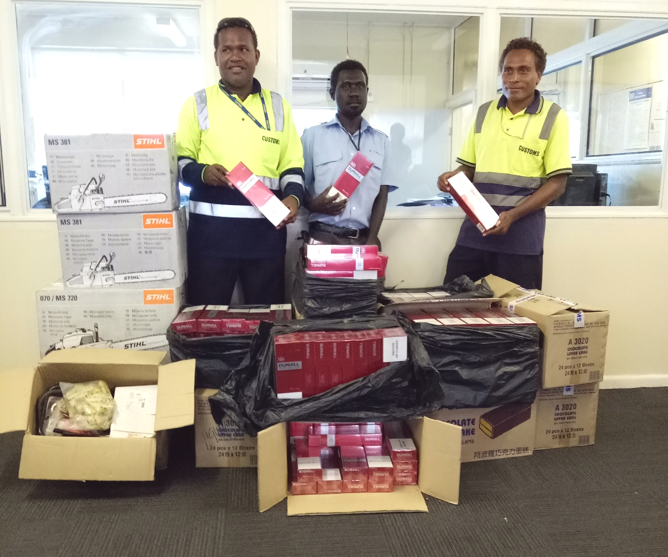 CUSTOMS CONFISCATE SMUGGLED GOODS