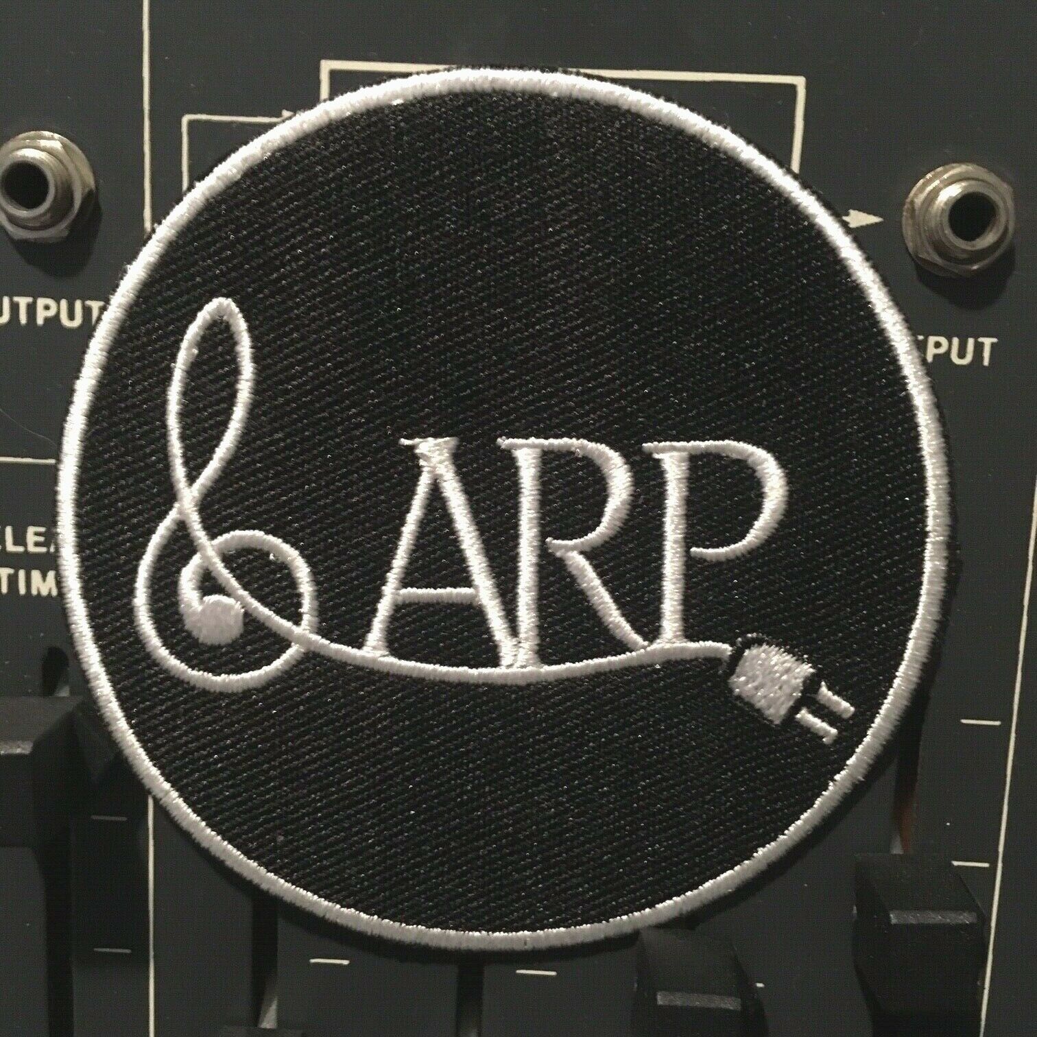 MATRIXSYNTH: Cool Silver / White on Black Arp Logo Patch