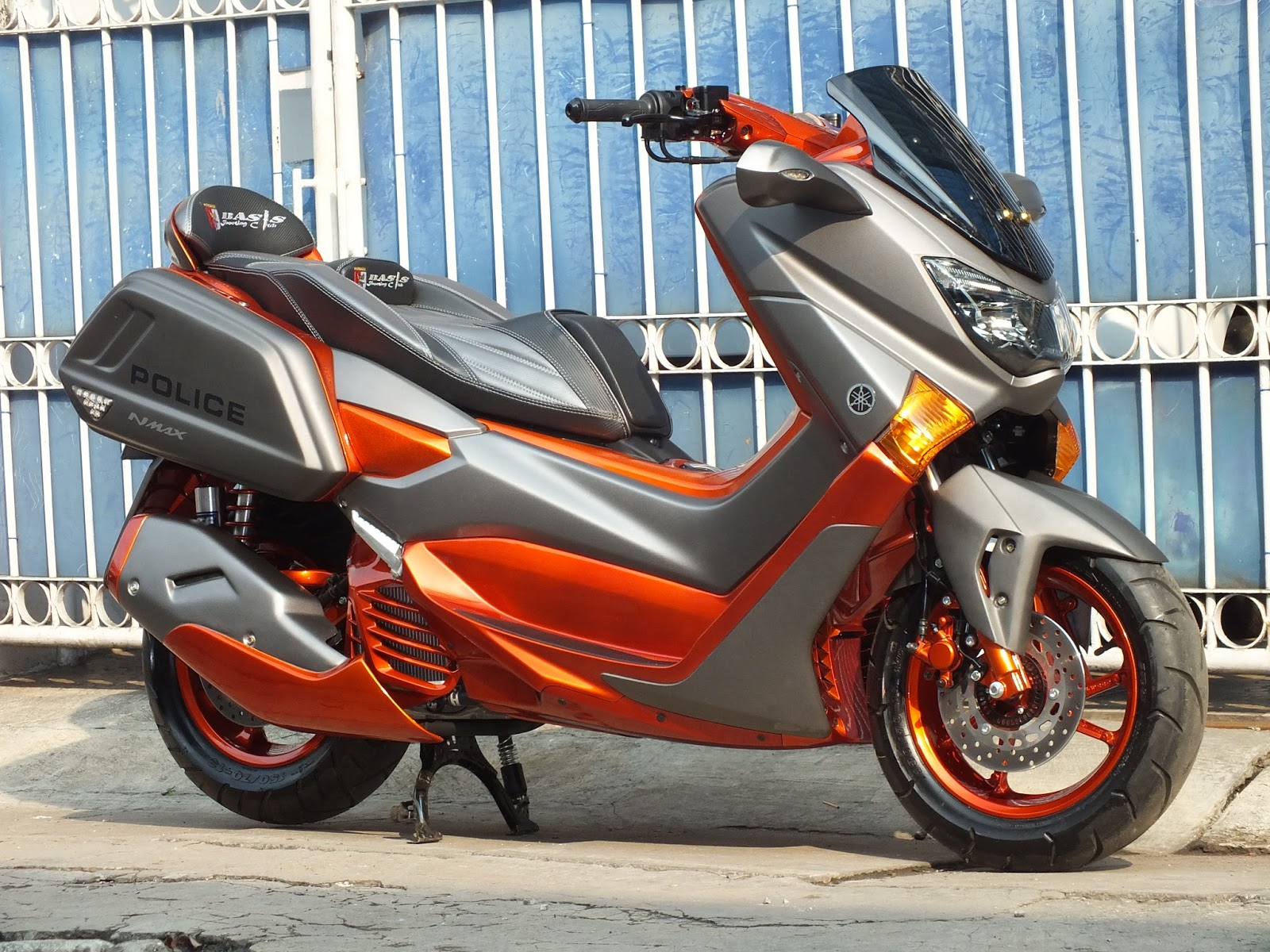 Ngecat MOTOR: YAMAHA NMAX CUSTOM PAINT TWO COLOR GUN METAL & ORANGE CANDY