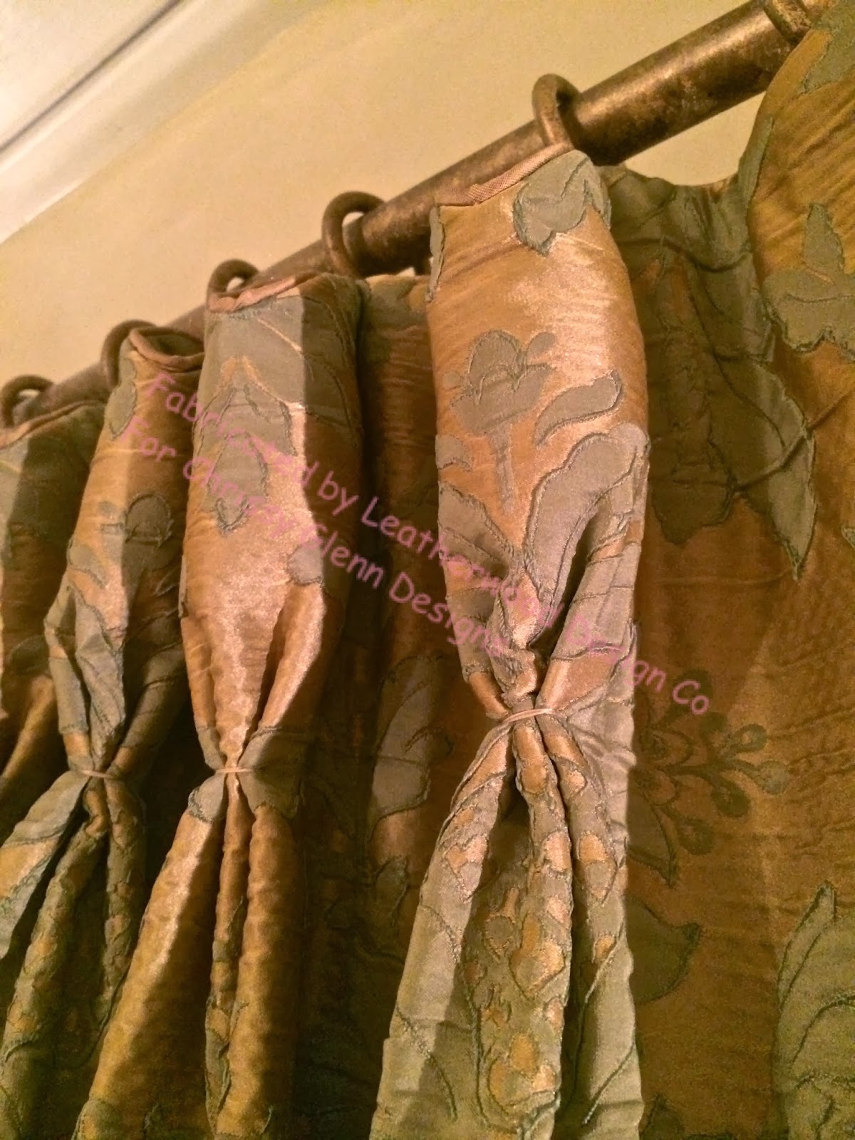 Leatherwood Design Co: Shaped goblet pleat drapery