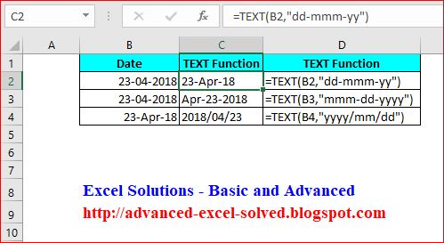 TEXT | Excel Solutions - Basic and Advanced