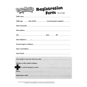 Kailua SDA Vacation Bible School: Registration Form
