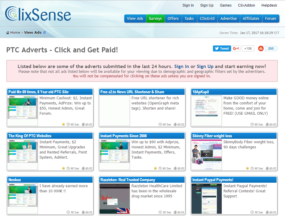 Como ganar dinero por Internet con Clixsense ~ Tadoinformatica