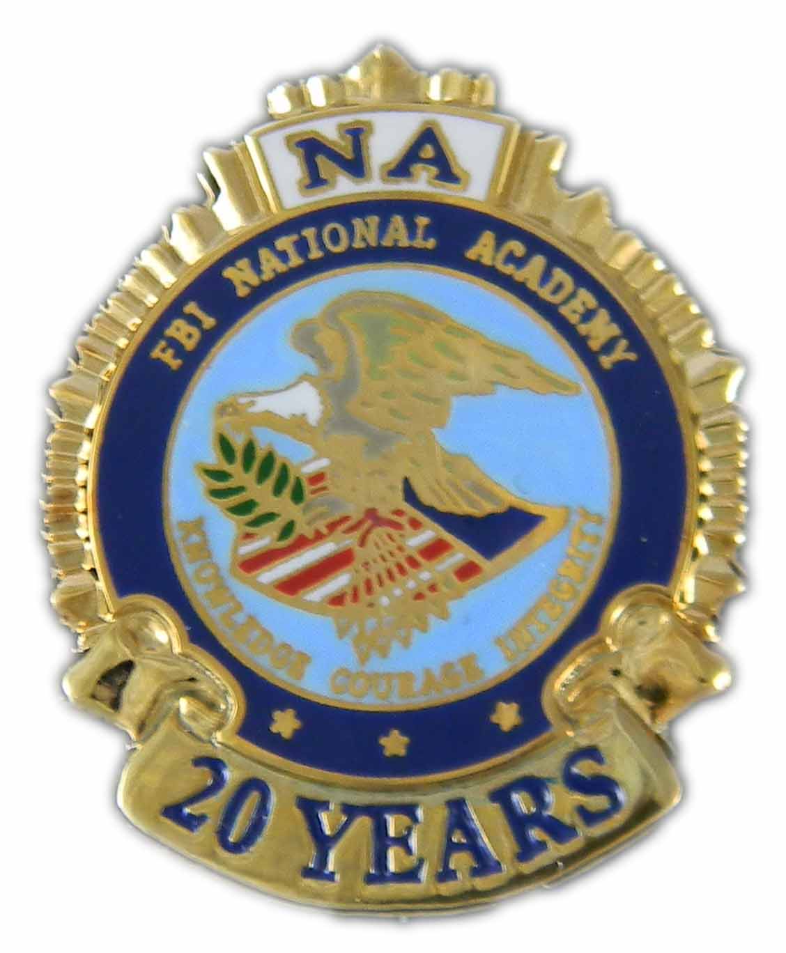 Point Emblems: FBINAA Years of Service Pin- 20 Years