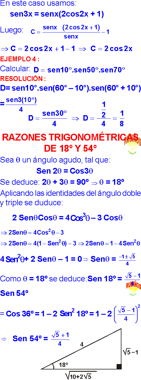 ANGULO TRIPLE TRIGONOMETRÍA EJERCICIOS RESUELTOS IDENTIDADES ...