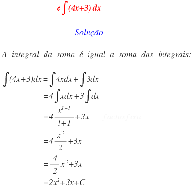 Exercícios resolvidos de antiderivada ou integral indefinida