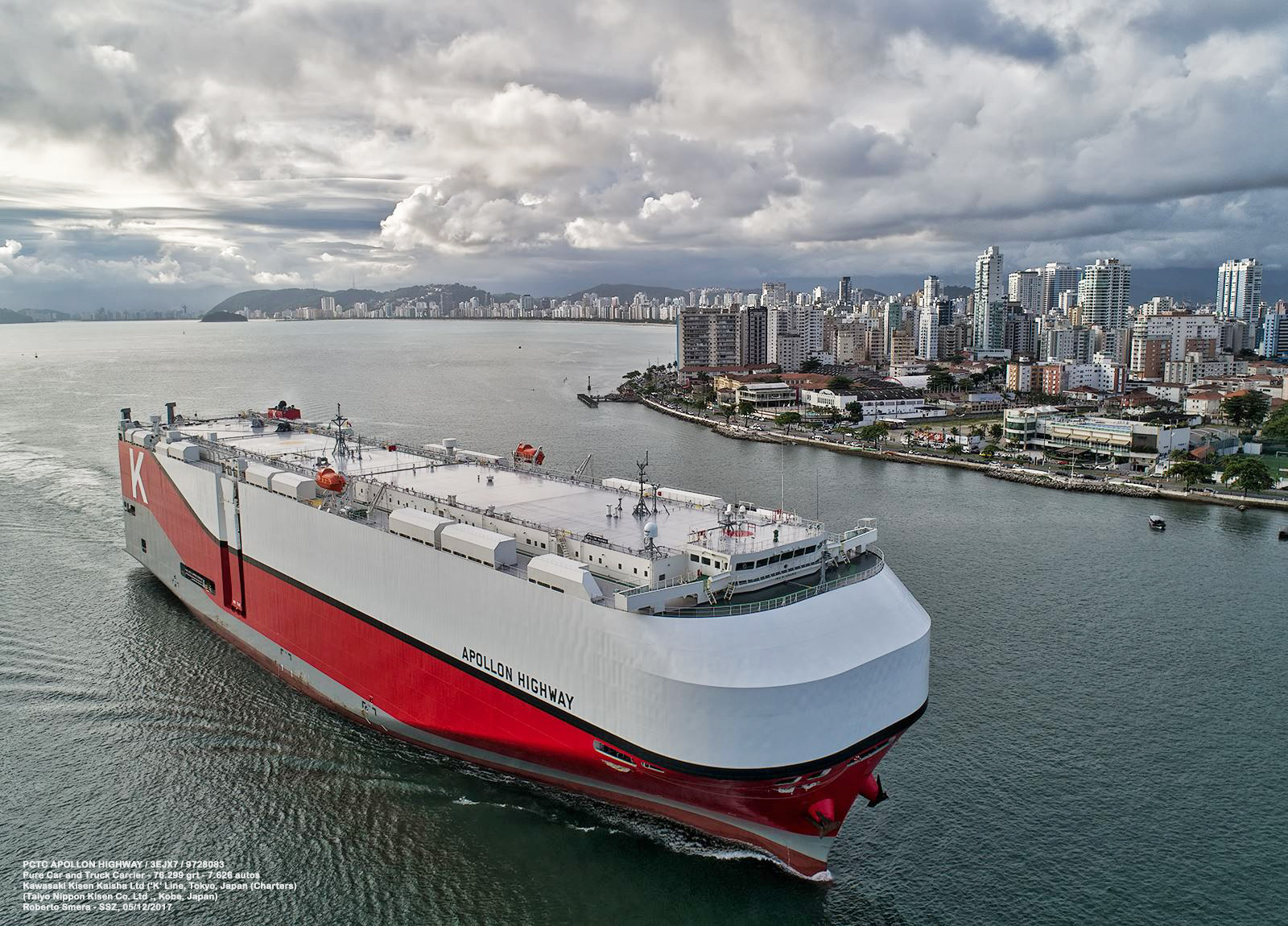 Santos Shiplovers: PCTC Apollon Highway / 3EJX7, Arriving Santos ...