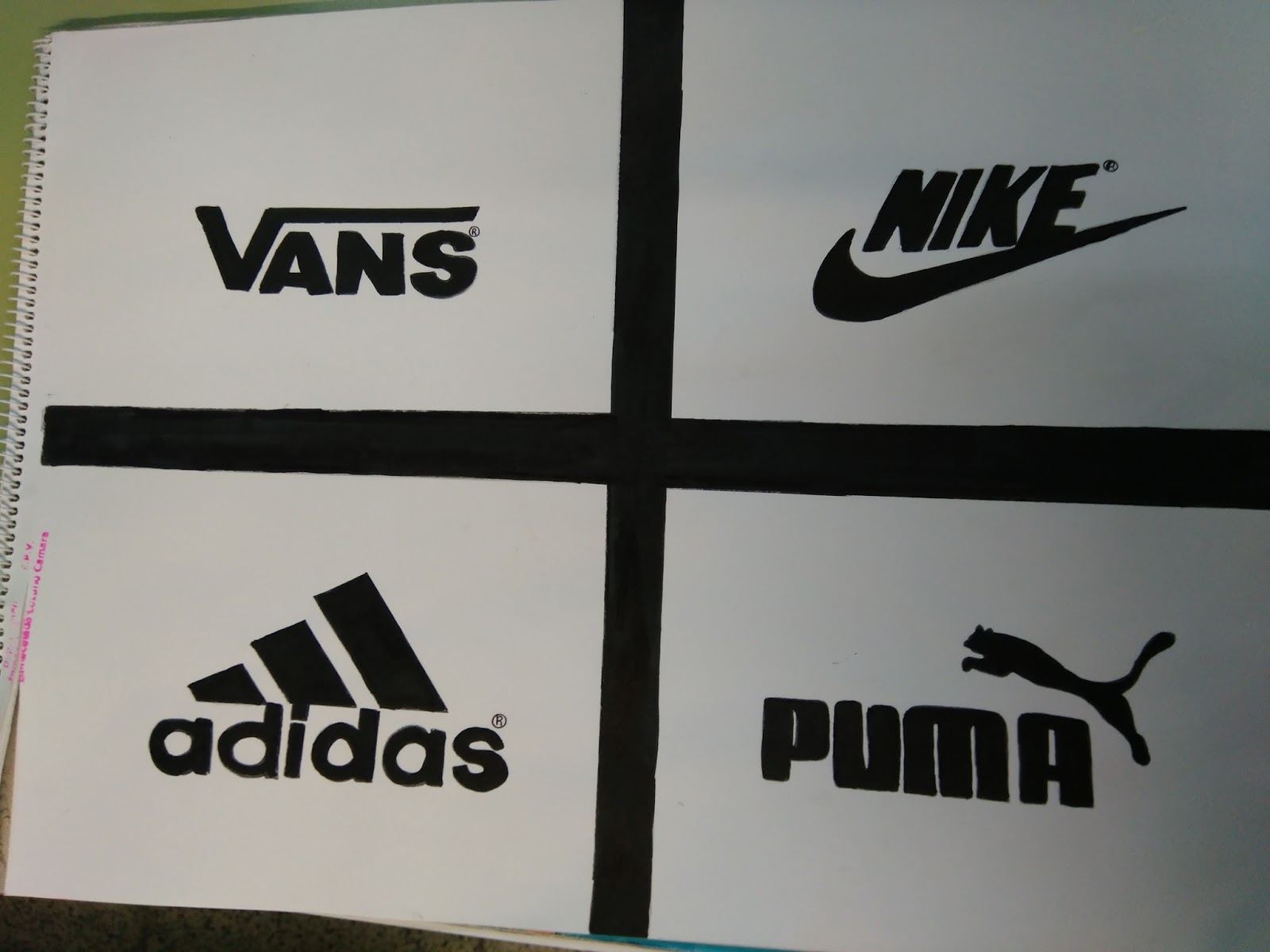 4º ESO EPVA: LÁMINA 24.- LOGOTIPOS DE 4 MARCAS.