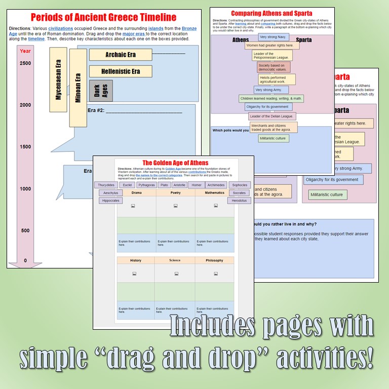 Students of History: Ancient Greece Digital Interactive Notebook