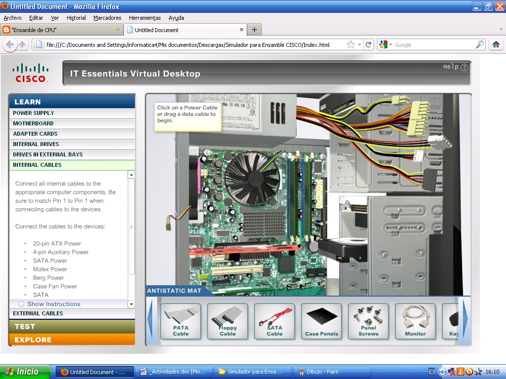 "Ensamble de CPU": SIMULADOR CISCO