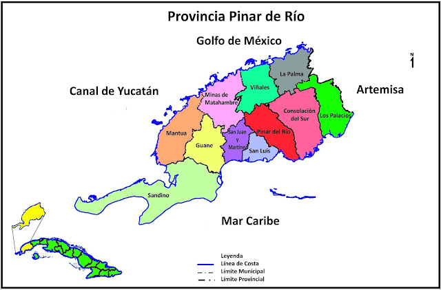 Blog de Biologia: Mapa de la provincia de Pinar del Rio, Cuba