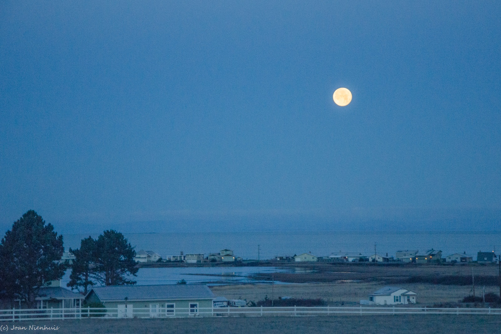 Pacific Northwest Photography: Full Moon Setting over the Salish Sea